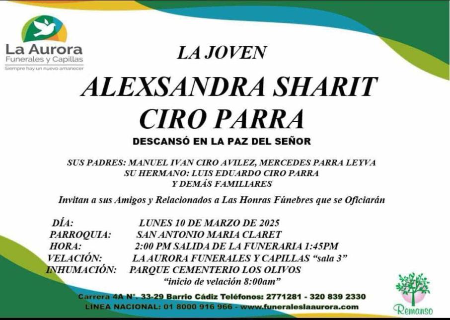 Hoy serán las exequias de Sharit Ciro, la estudiante de la UT que fue ...